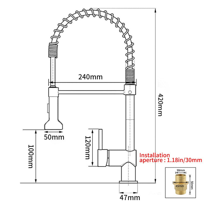 Pull Out Spring Spout Kitchen Faucet